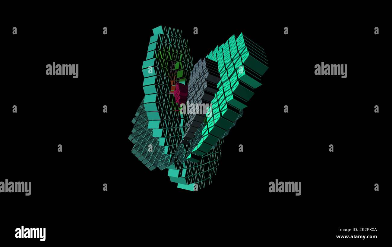 3D illustration of geometrical object over black Stock Photo - Alamy