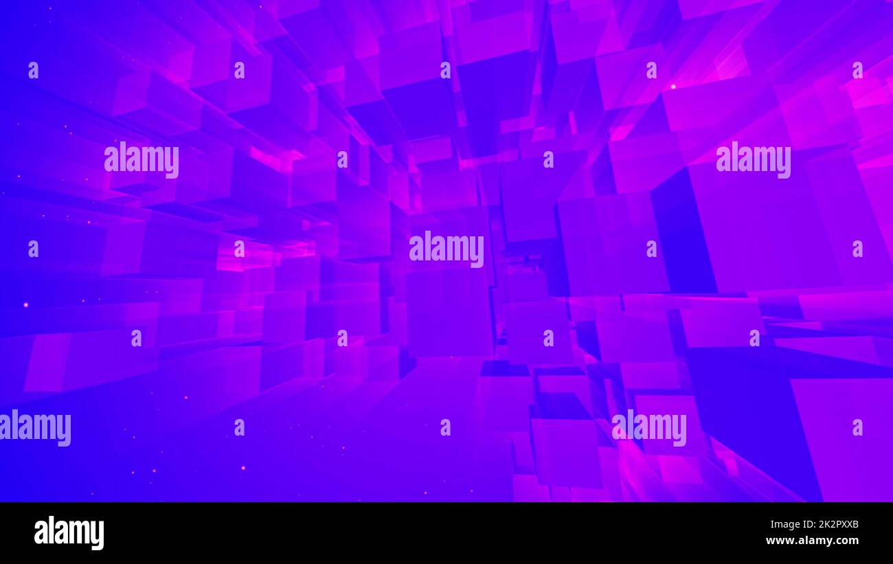 3D illustration of neon glow geometrical objects Stock Photo - Alamy