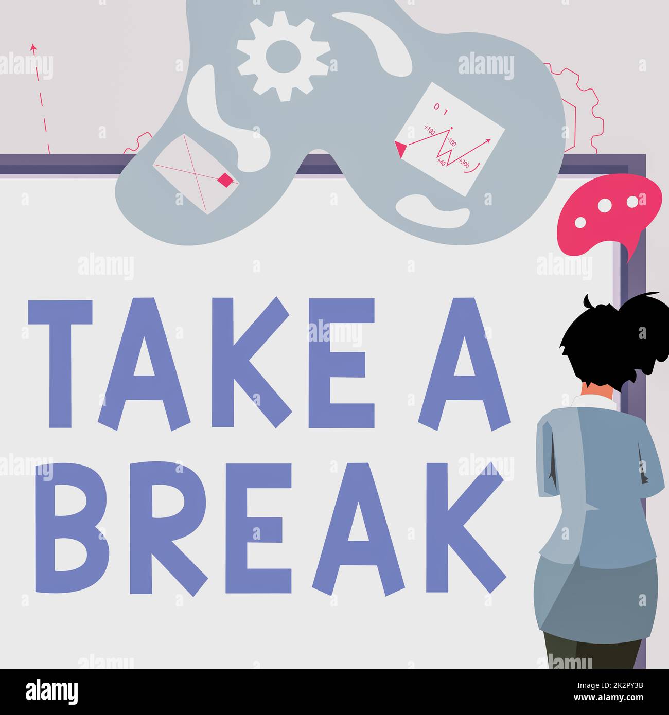 Text sign showing Take A Break. Business overview Resting Stop doing ...