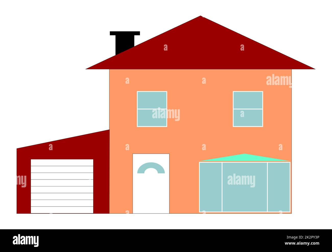 single house with garage Stock Photo - Alamy