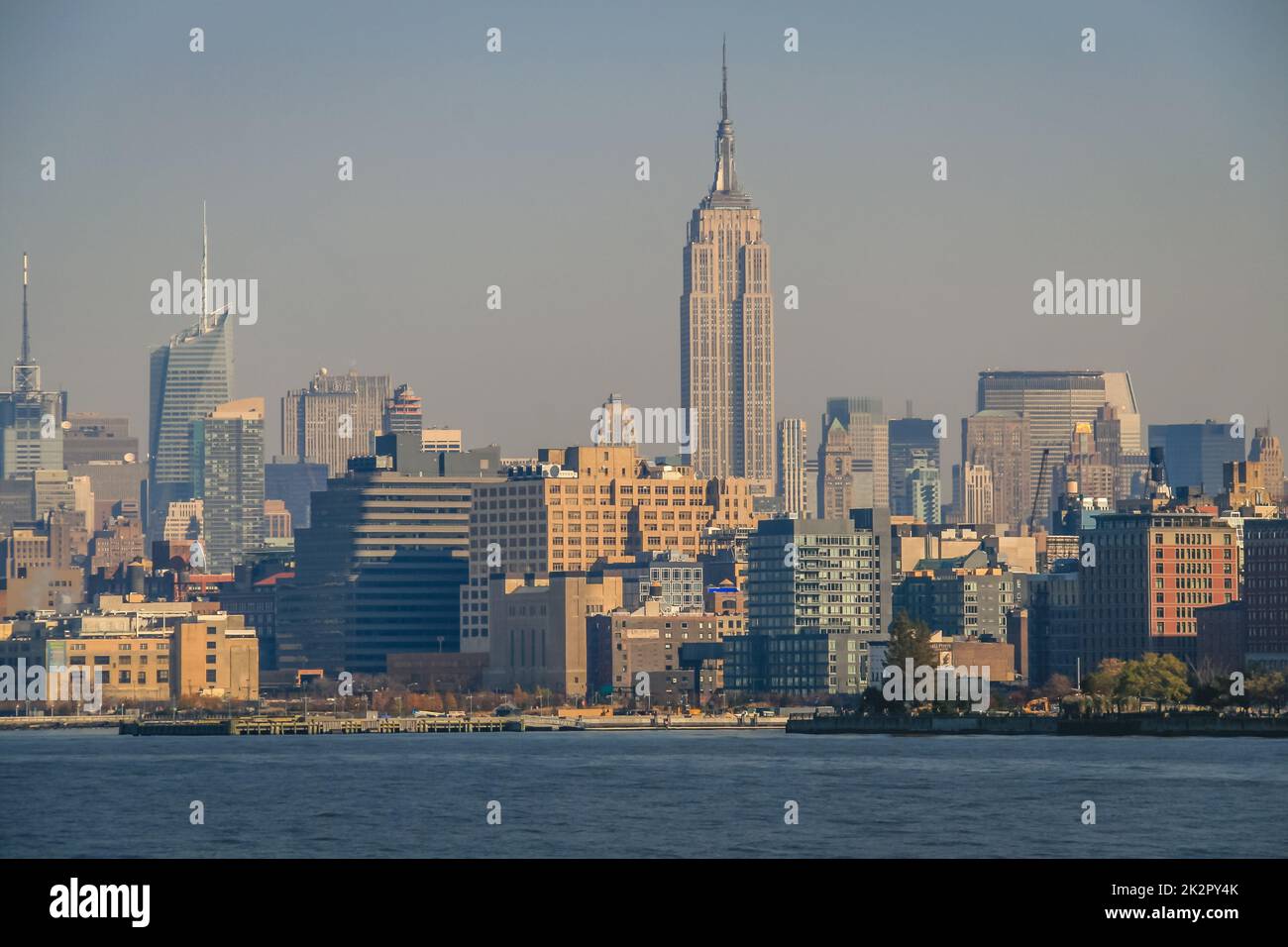 Manhattan skyline from hudson river, New York cityscape, United States ...
