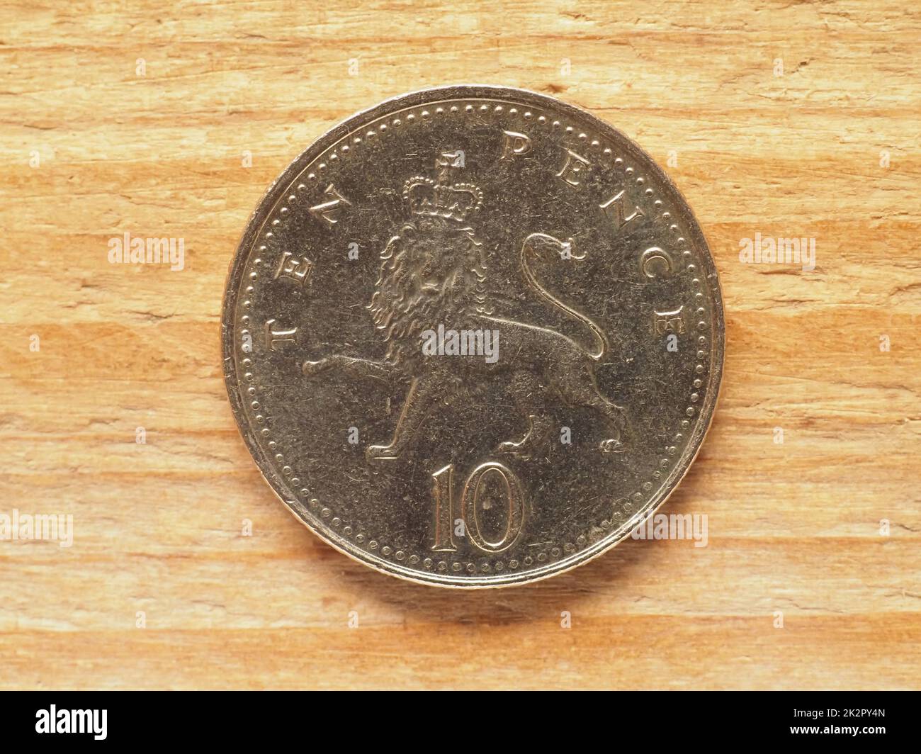 10 pence coin, reverse side, currency of the UK Stock Photo - Alamy