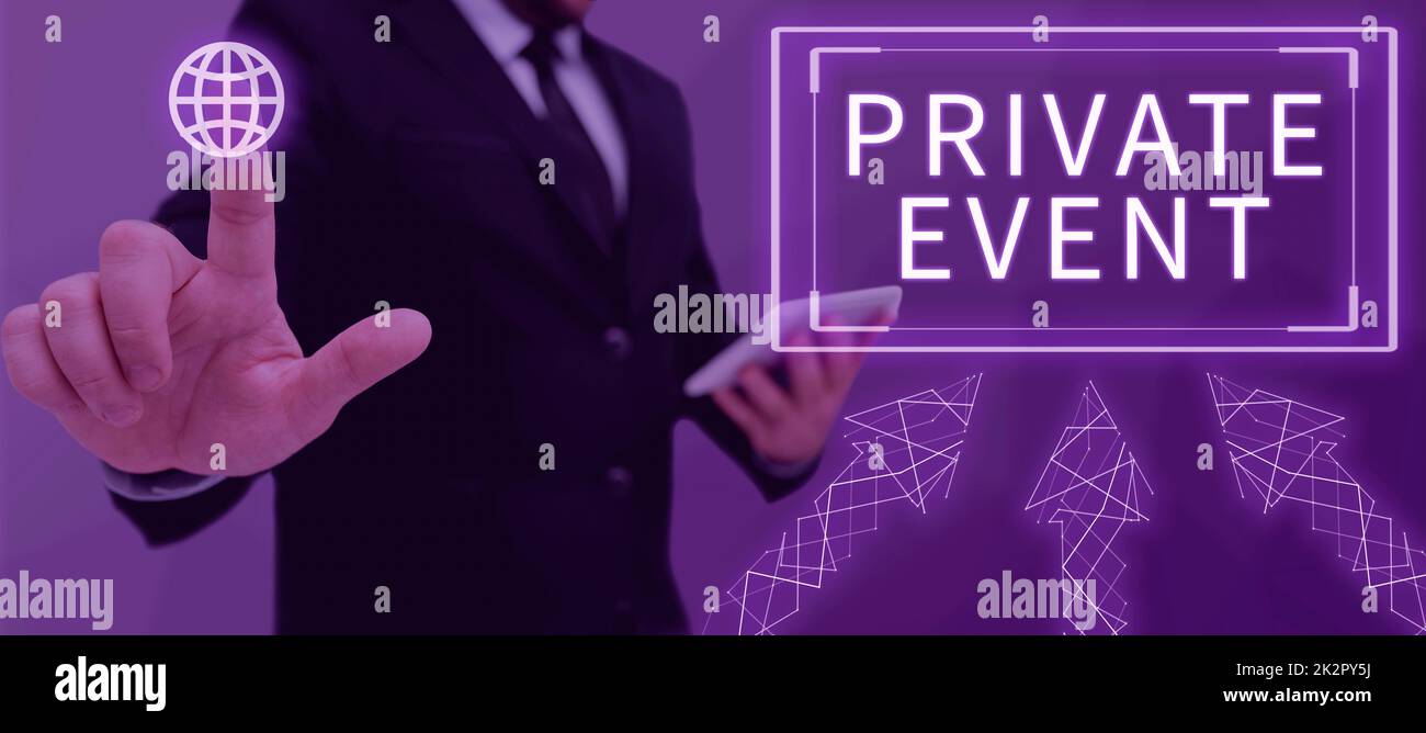 Text sign showing Private Event. Word Written on Exclusive Reservations ...