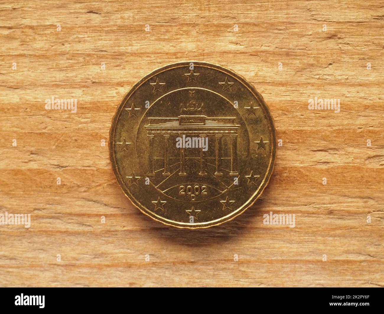 10 cents coin showing Brandenburg Gate, currency of Germany, EU Stock ...
