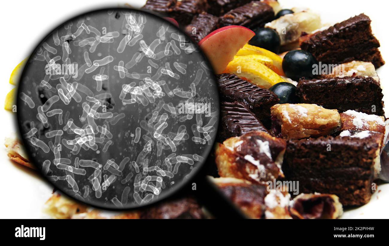 Searching for bacteria in sweets Stock Photo - Alamy