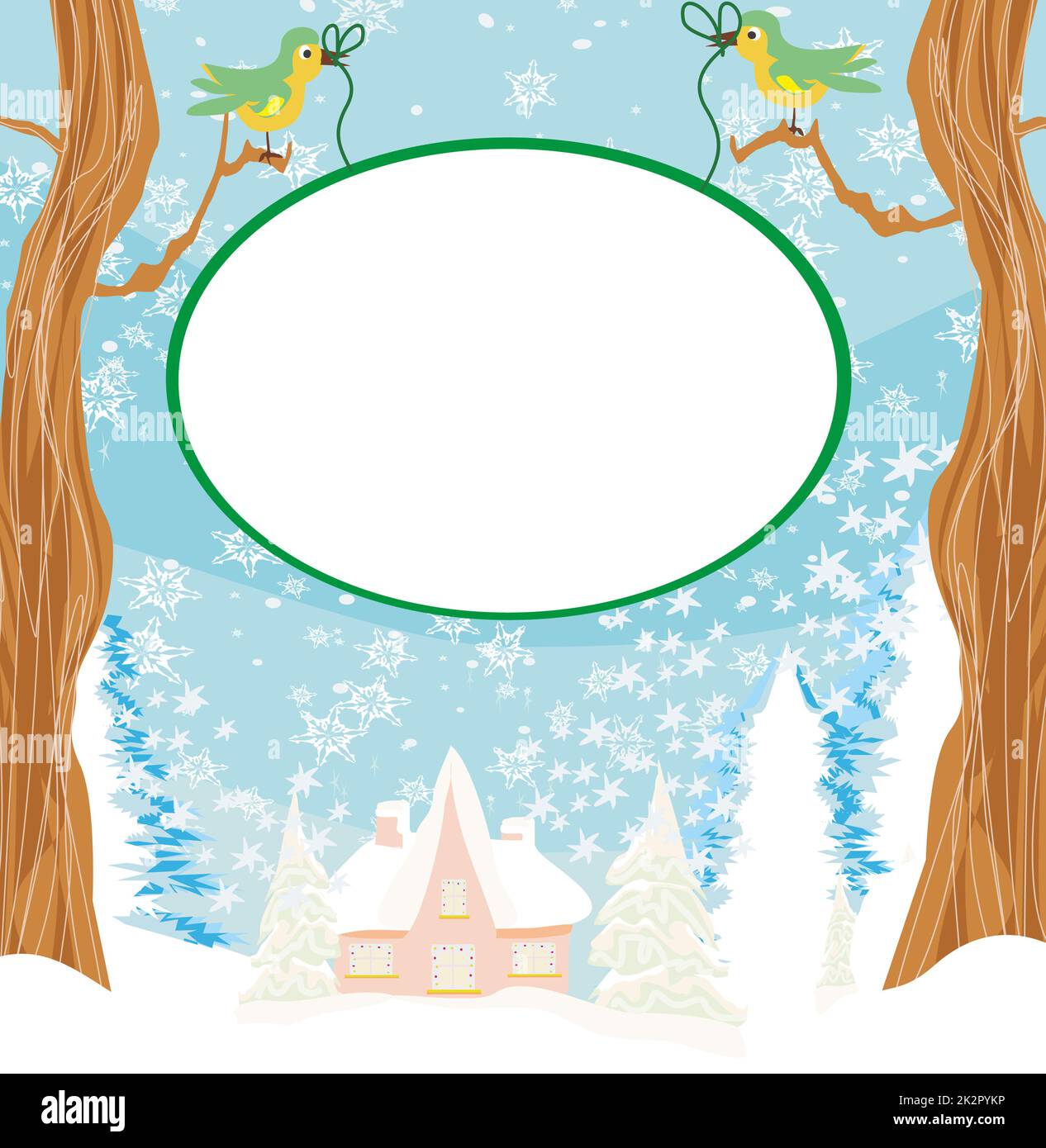 Christmas Winter Birds Graphic Design Stock Photo - Alamy