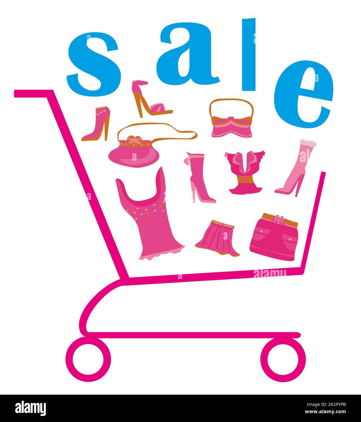 fashion sale on cart Stock Photo - Alamy