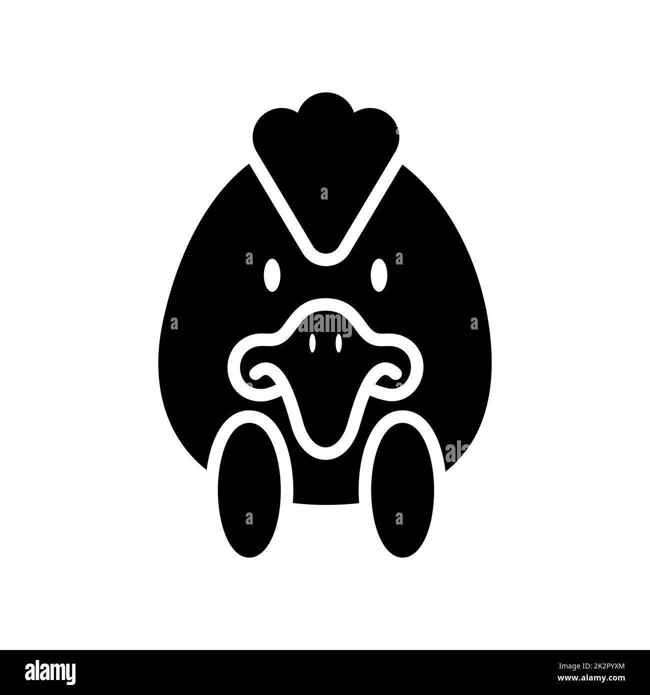 Chicken glyph icon. Animal head vector Stock Photo - Alamy
