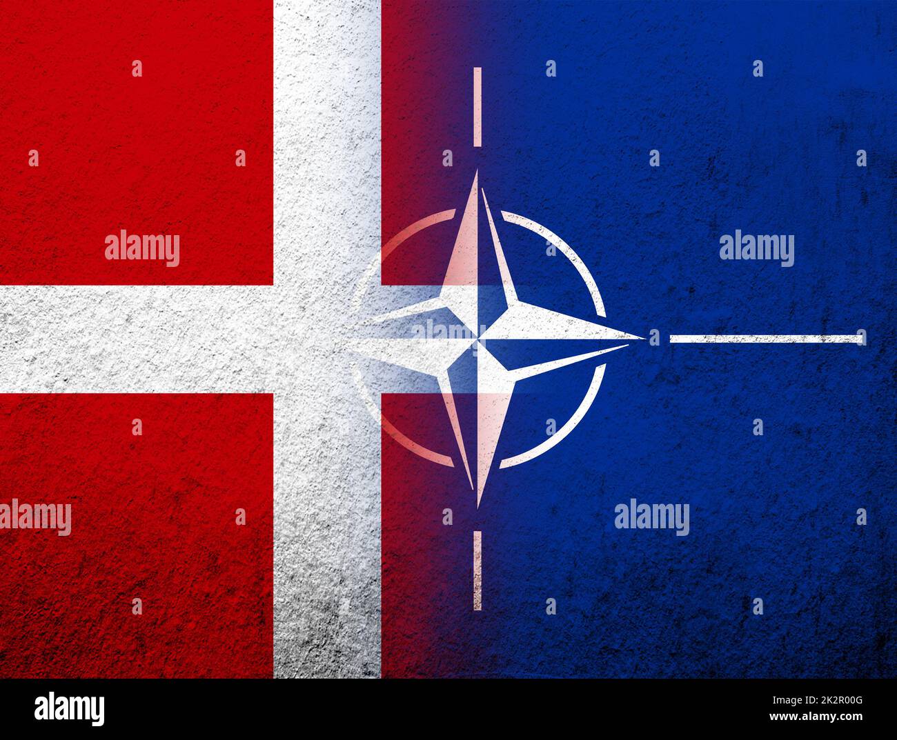 the Kingdom of Denmark National flag with Flag of North Atlantic ...