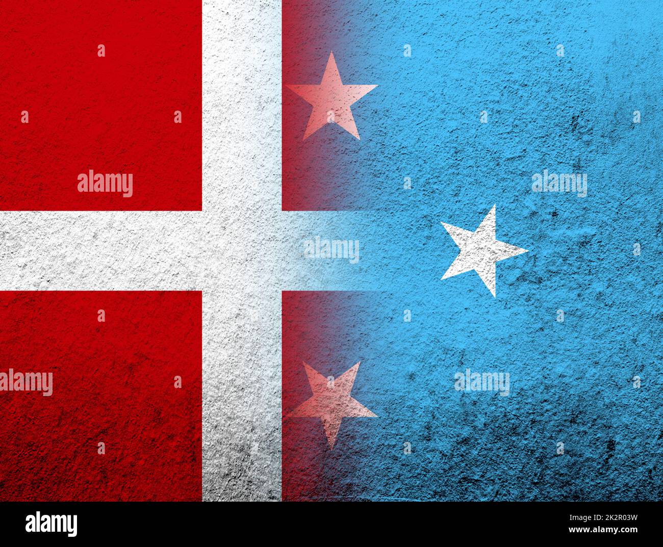 the Kingdom of Denmark National flag with The Federated States of ...