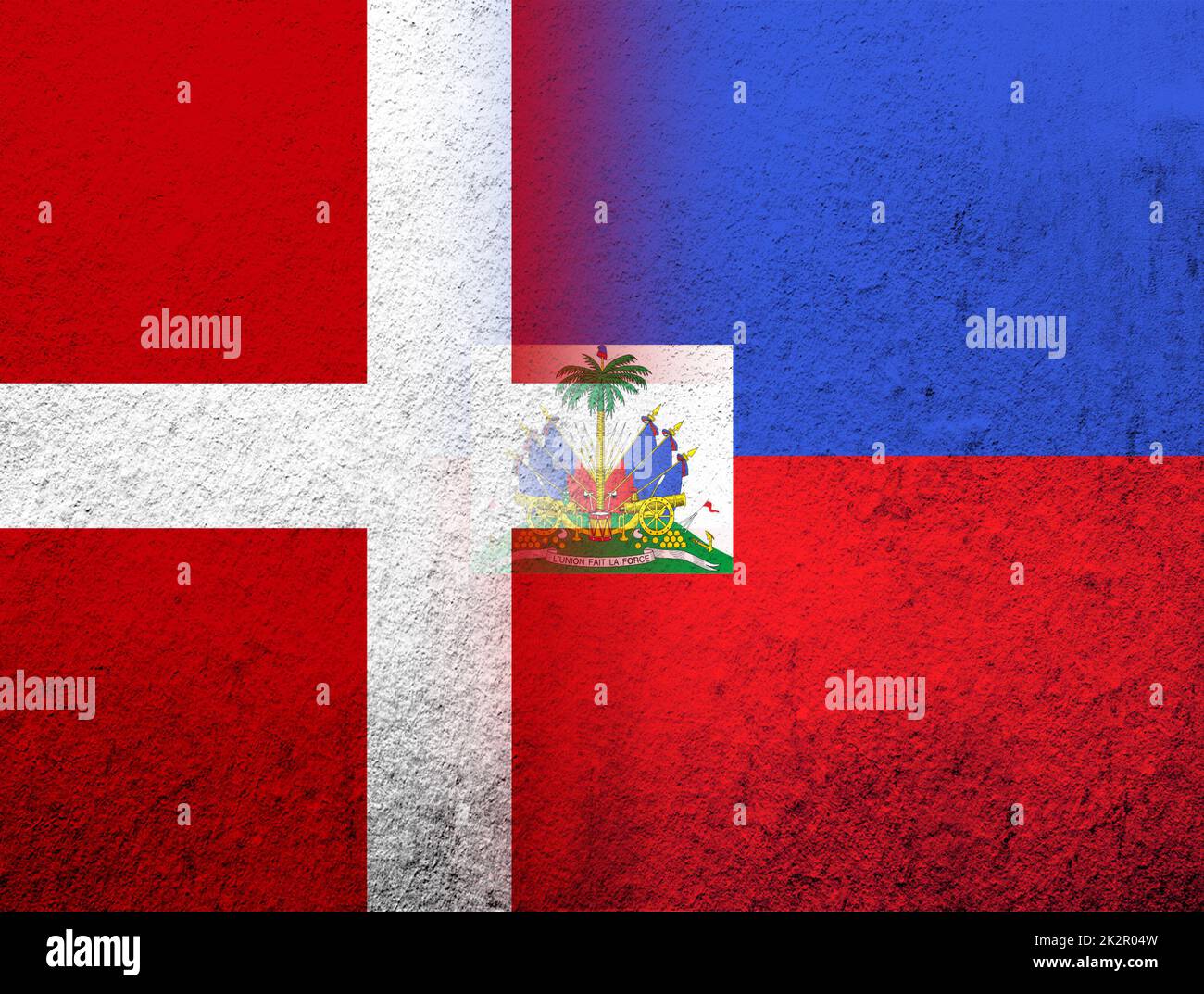 the Kingdom of Denmark National flag with e Republic of Haiti National ...