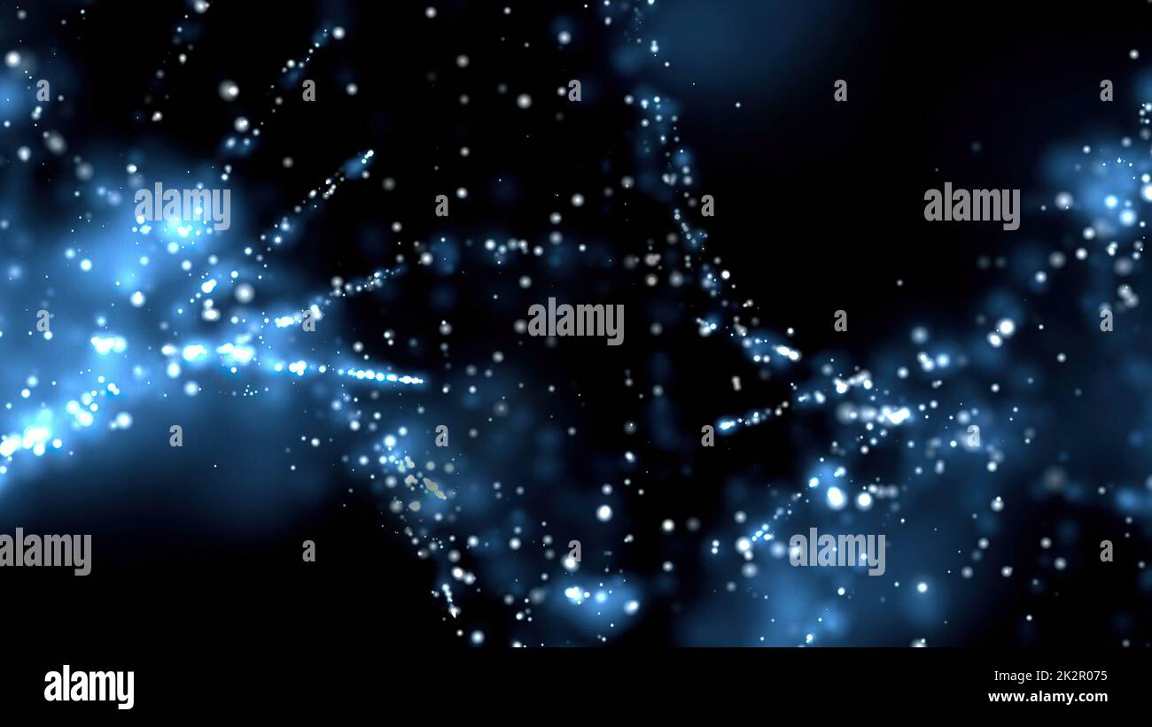 Blue Dust Particles over black 3d illustration Stock Photo - Alamy