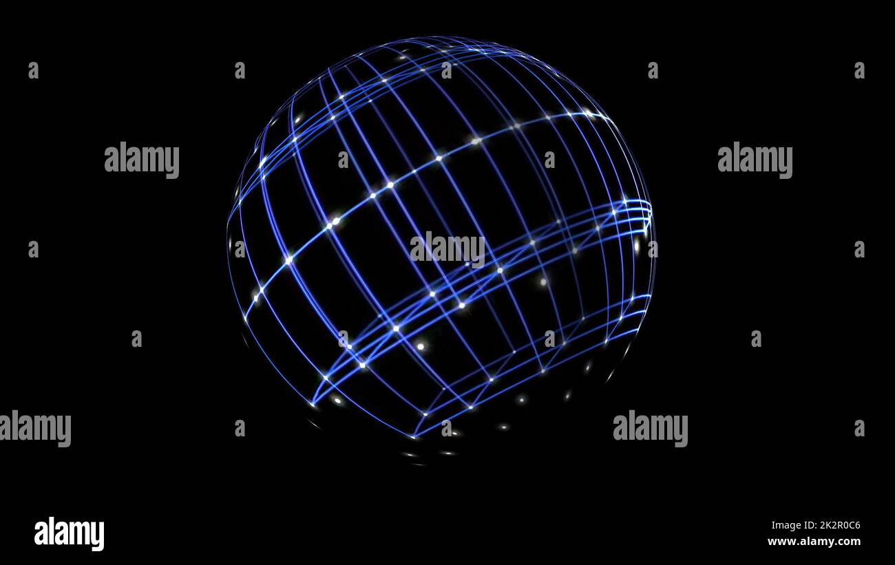 3D illustration of Sphere Cyber Space Network Stock Photo - Alamy
