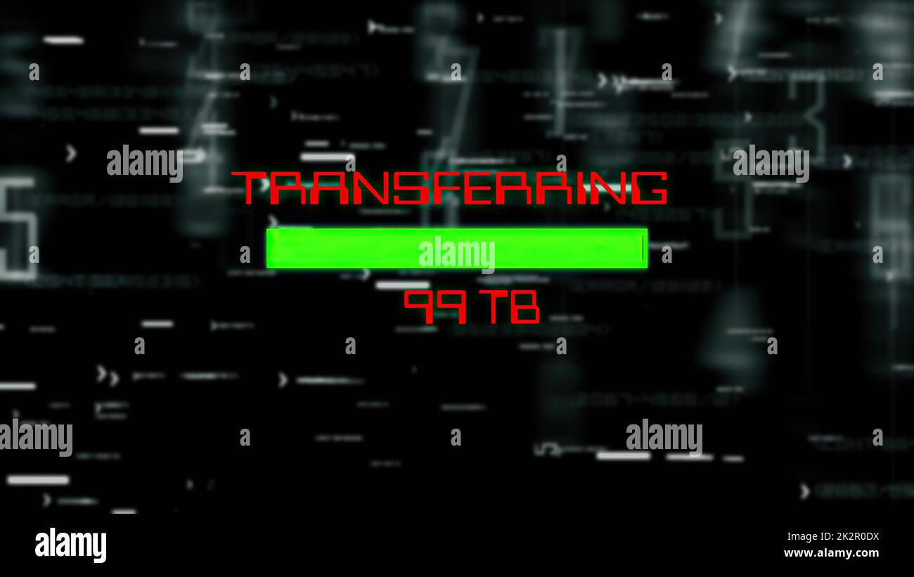 Transferring GB data progress bar on digital background Stock Photo - Alamy