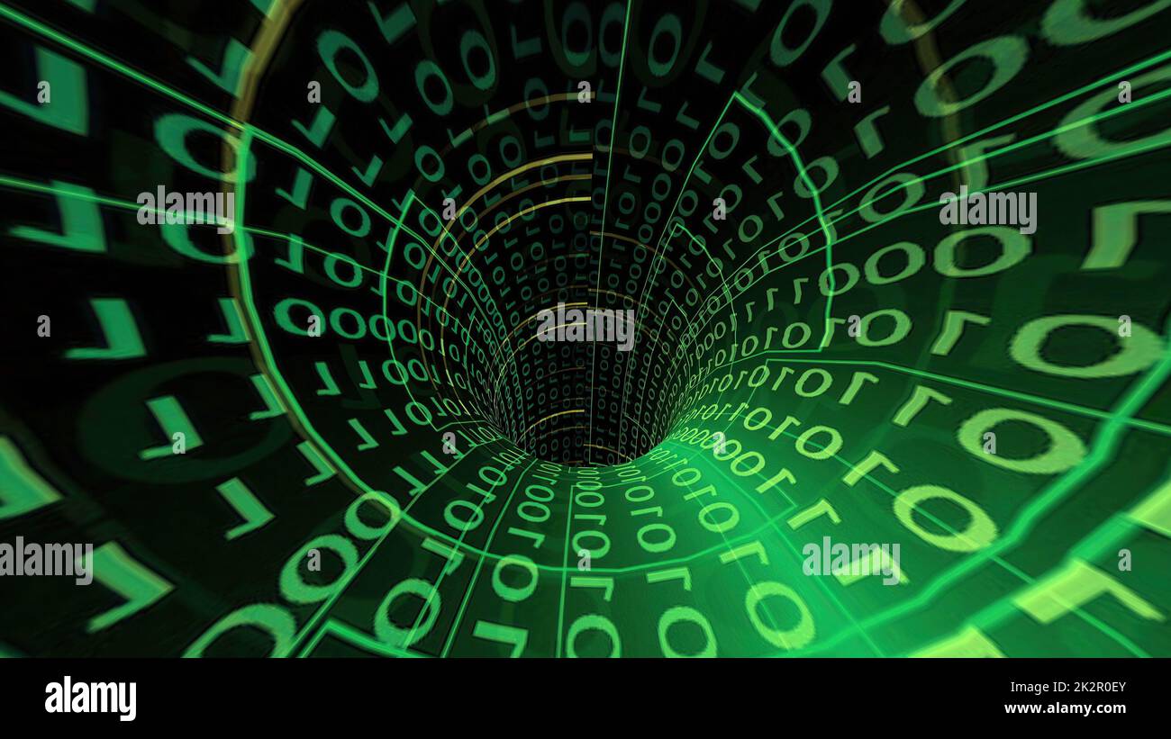 Driving through Binary Data Tunnel Stock Photo - Alamy