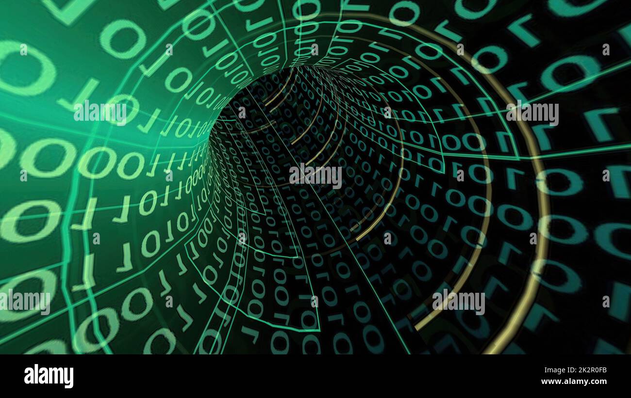 Driving through Binary Data Tunnel Stock Photo - Alamy