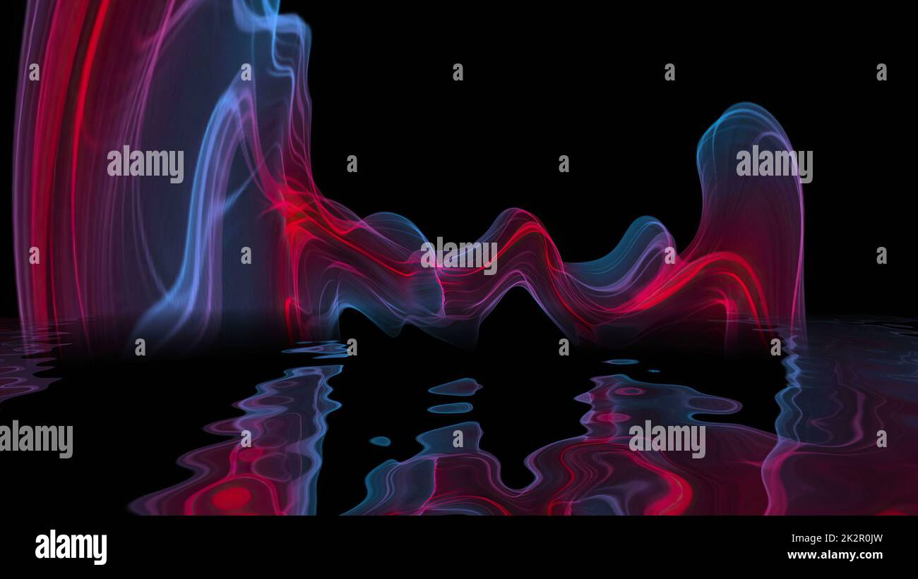 Abstract Digital Wave And Smoke Flow Stock Photo - Alamy