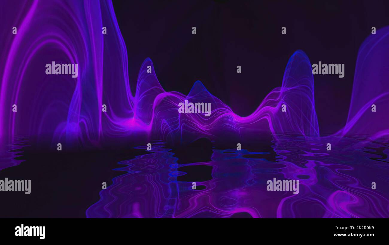 Abstract Digital Wave And Smoke Flow Stock Photo - Alamy
