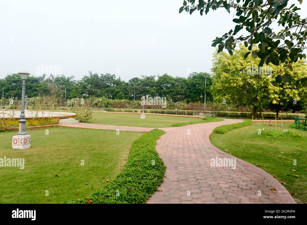 Asphalt footpath in public garden Stock Photo - Alamy
