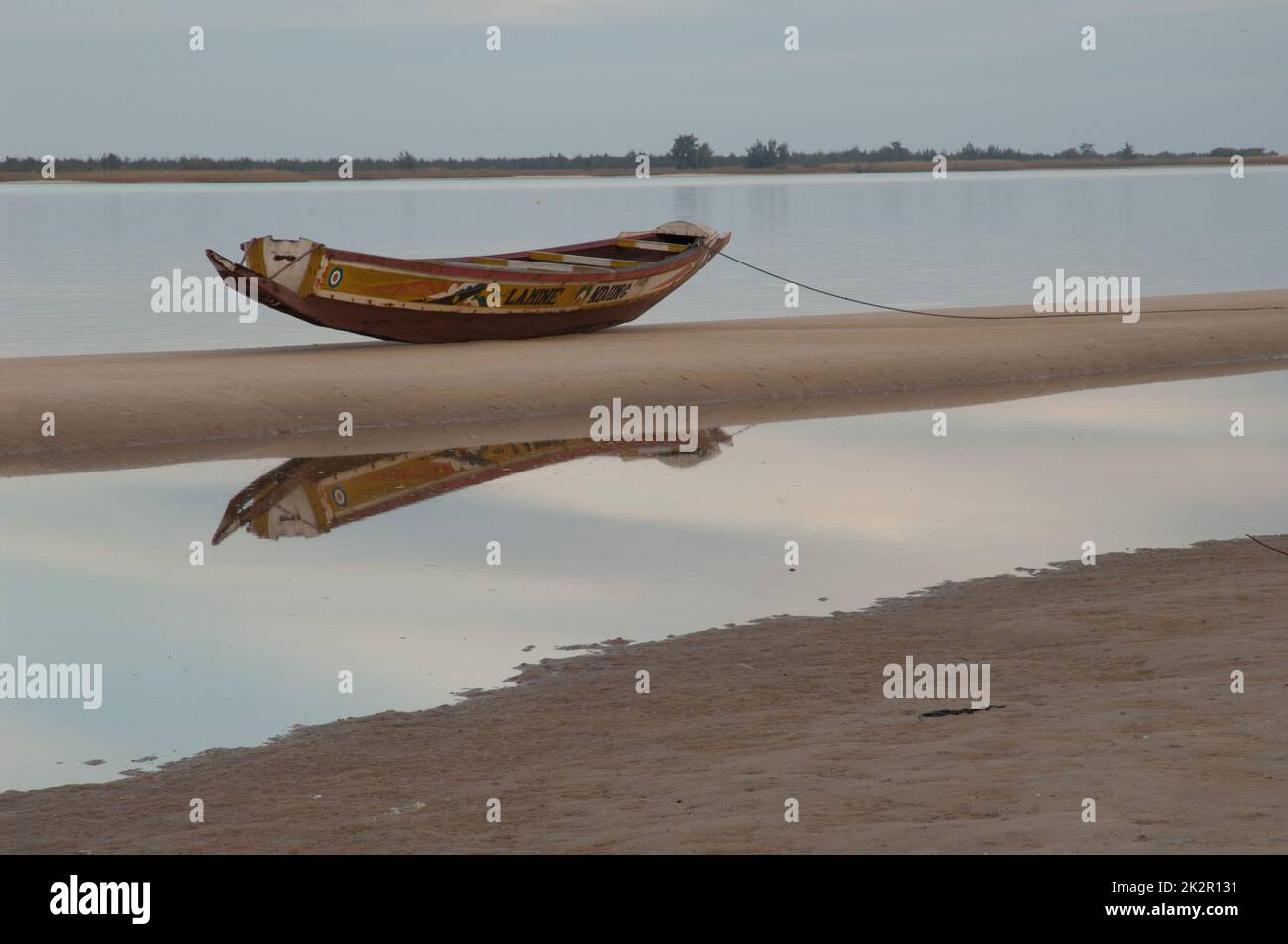 Fishing boat at sunset on the Senegal River Stock Photo - Alamy