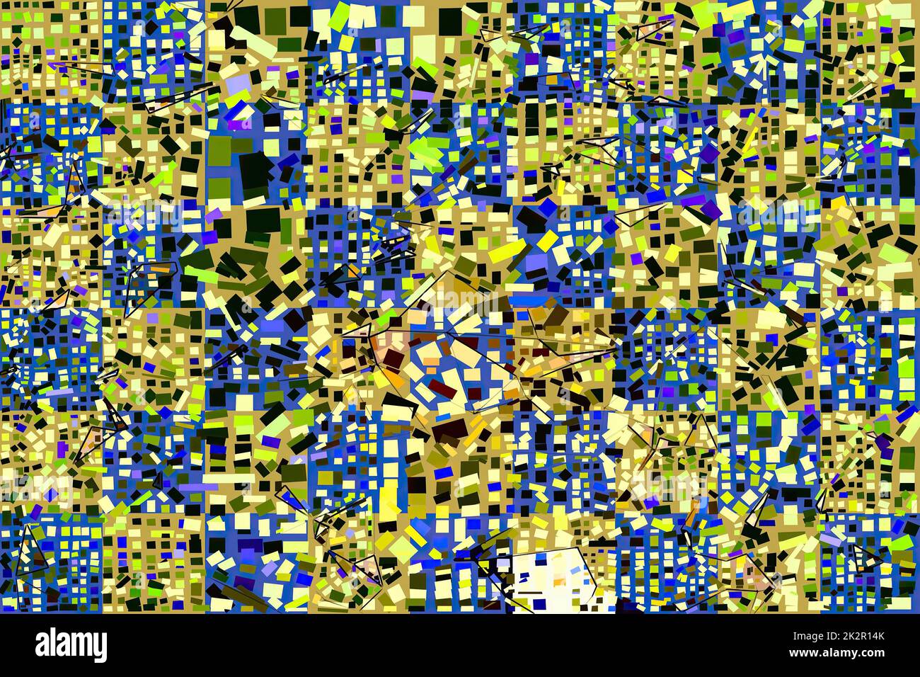 Artwork of abstract composition made with geometrical shapes and ...