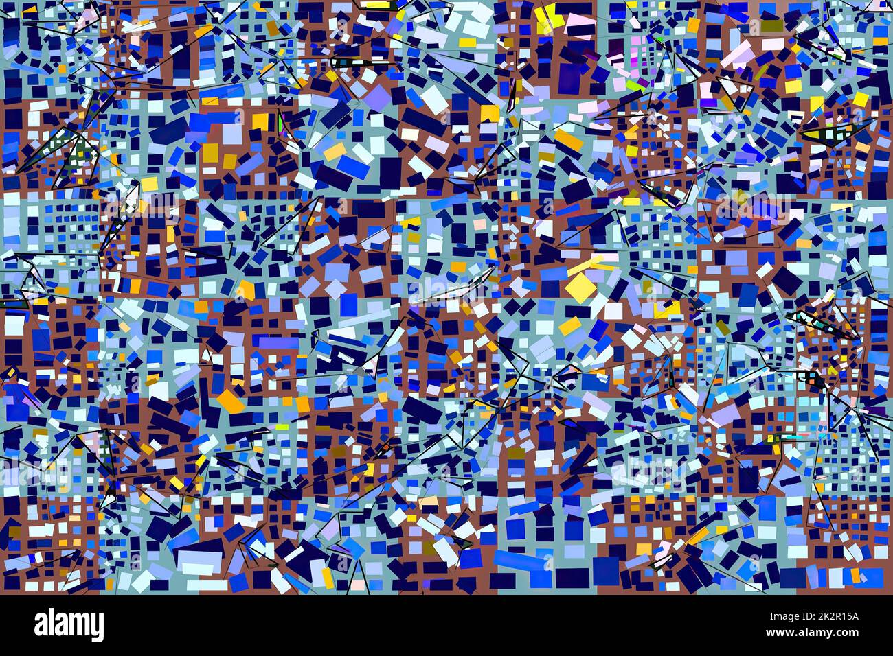 Artwork of abstract composition made with geometrical shapes and ...