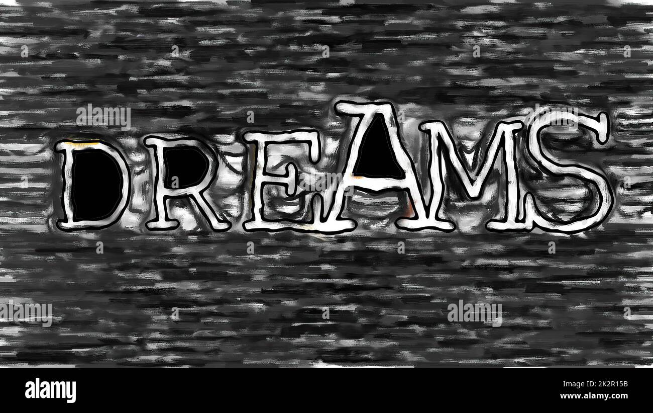 Dreams text hand draw digital art illustration Stock Photo - Alamy