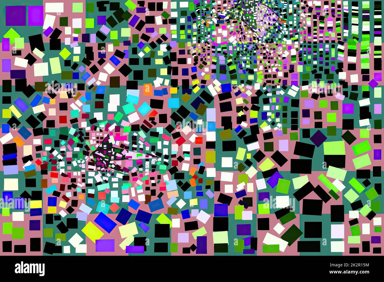 Artwork of abstract composition made with geometrical shapes and ...