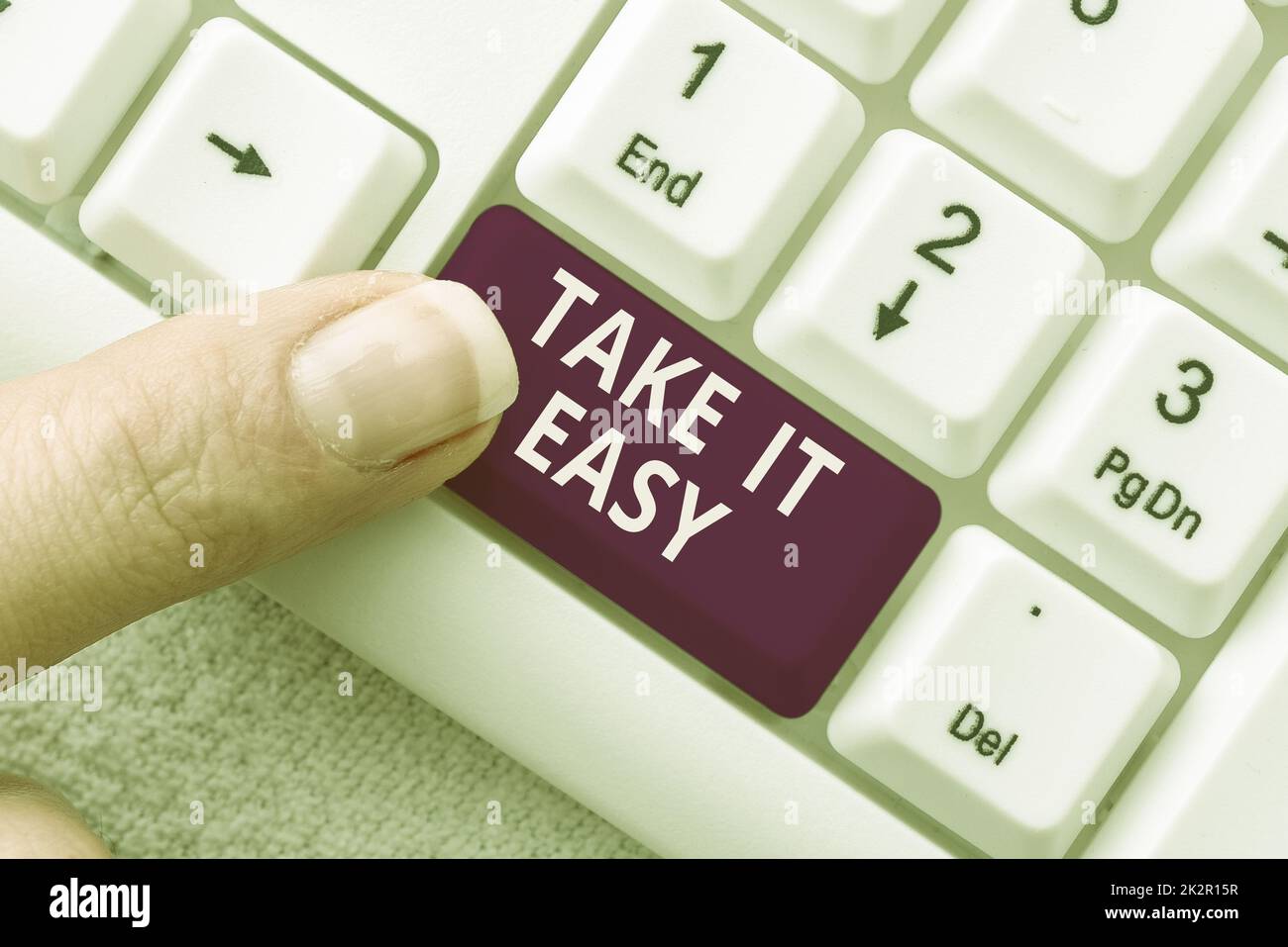 Sign displaying Take It Easy. Business showcase Be relaxed do not worry ...