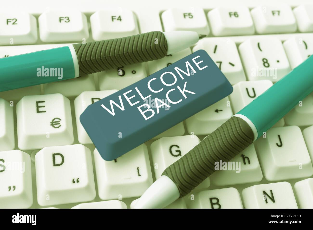 Hand writing sign Welcome Back. Word for Warm Greetings Arrived Repeat ...