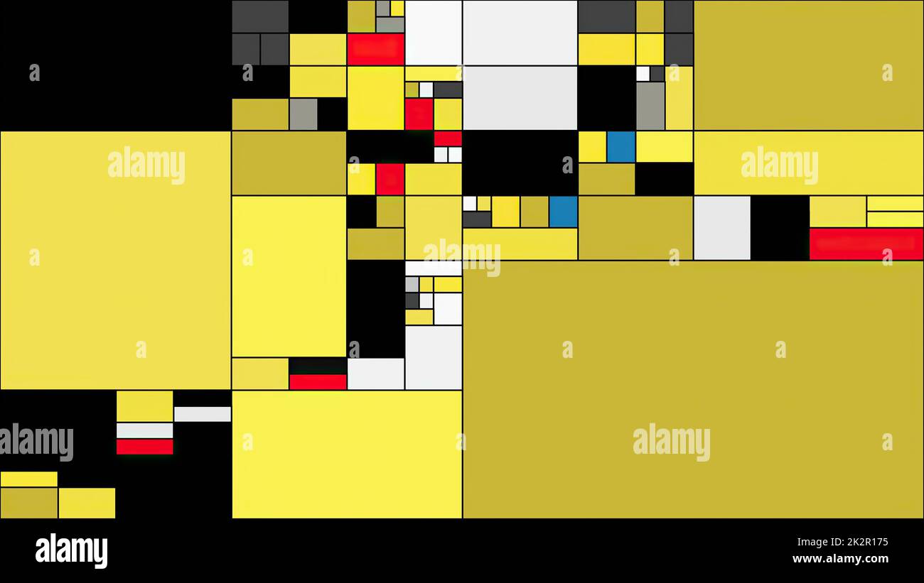 Colorful rectangles mondrian style art illustration Stock Photo - Alamy