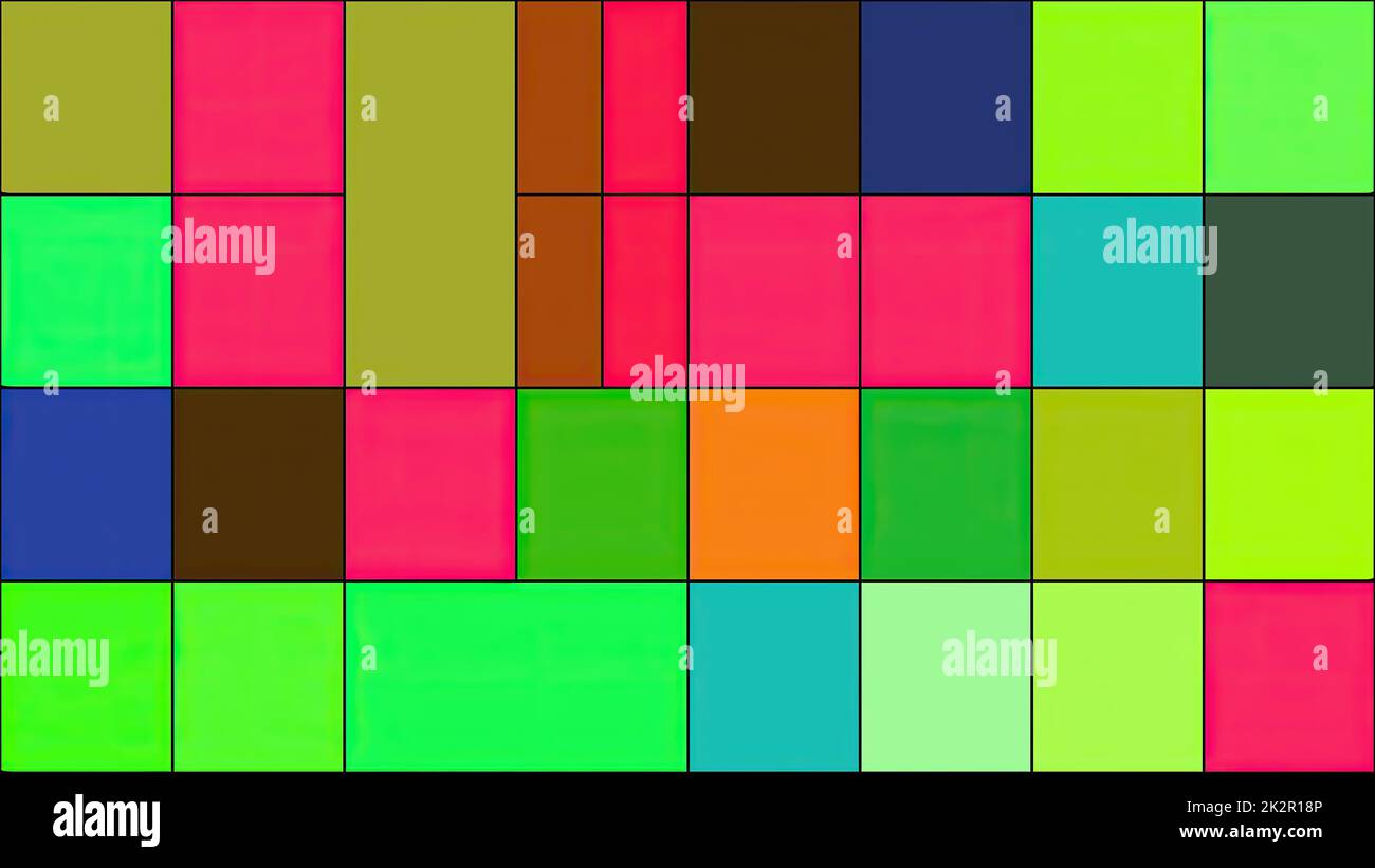 Colorful rectangles mondrian style art illustration Stock Photo - Alamy