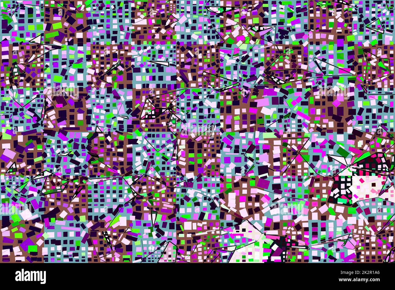 Artwork of abstract composition made with geometrical shapes and ...