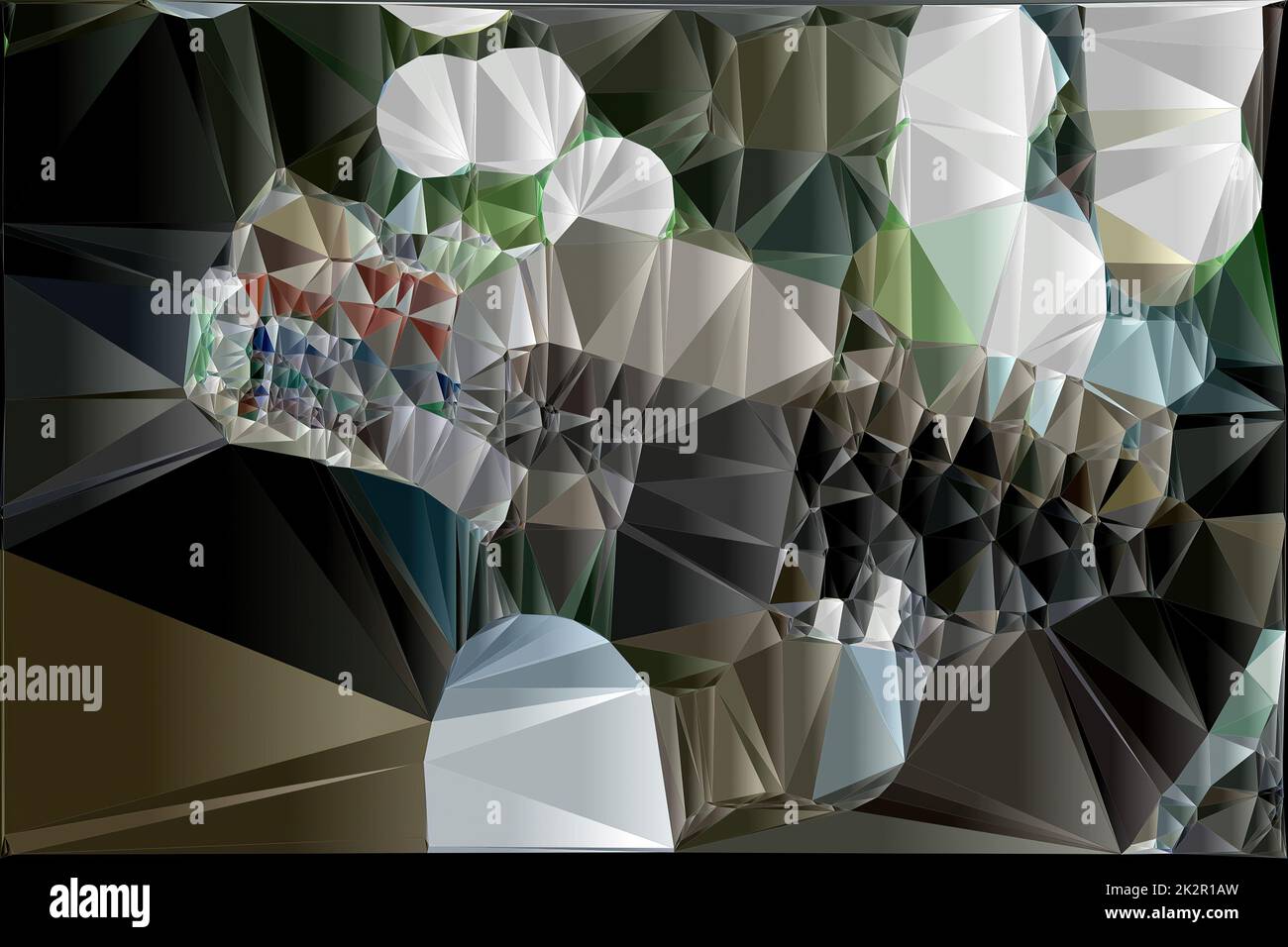 Artwork of abstract composition made with geometrical shapes and ...