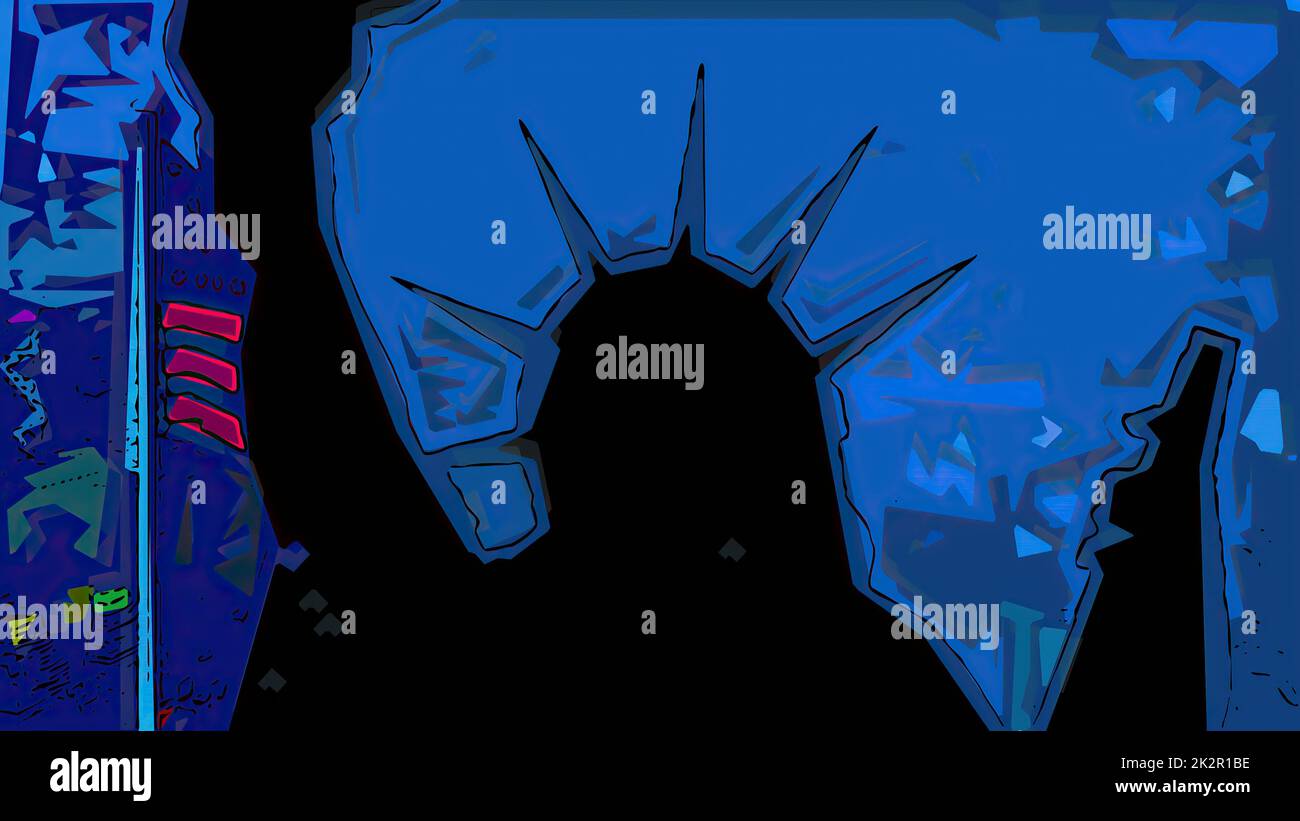 New York Statue of Liberty in a Pop Art Style Layout Stock Photo - Alamy