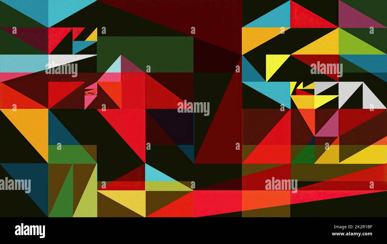 Artwork of abstract composition made with geometrical shapes and Stock ...