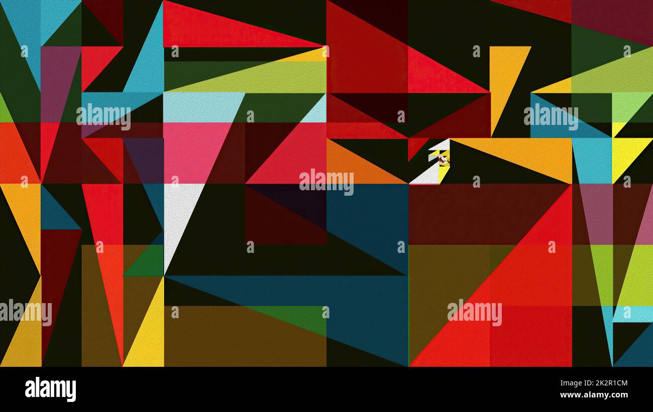 Artwork of abstract composition made with geometrical shapes and Stock ...