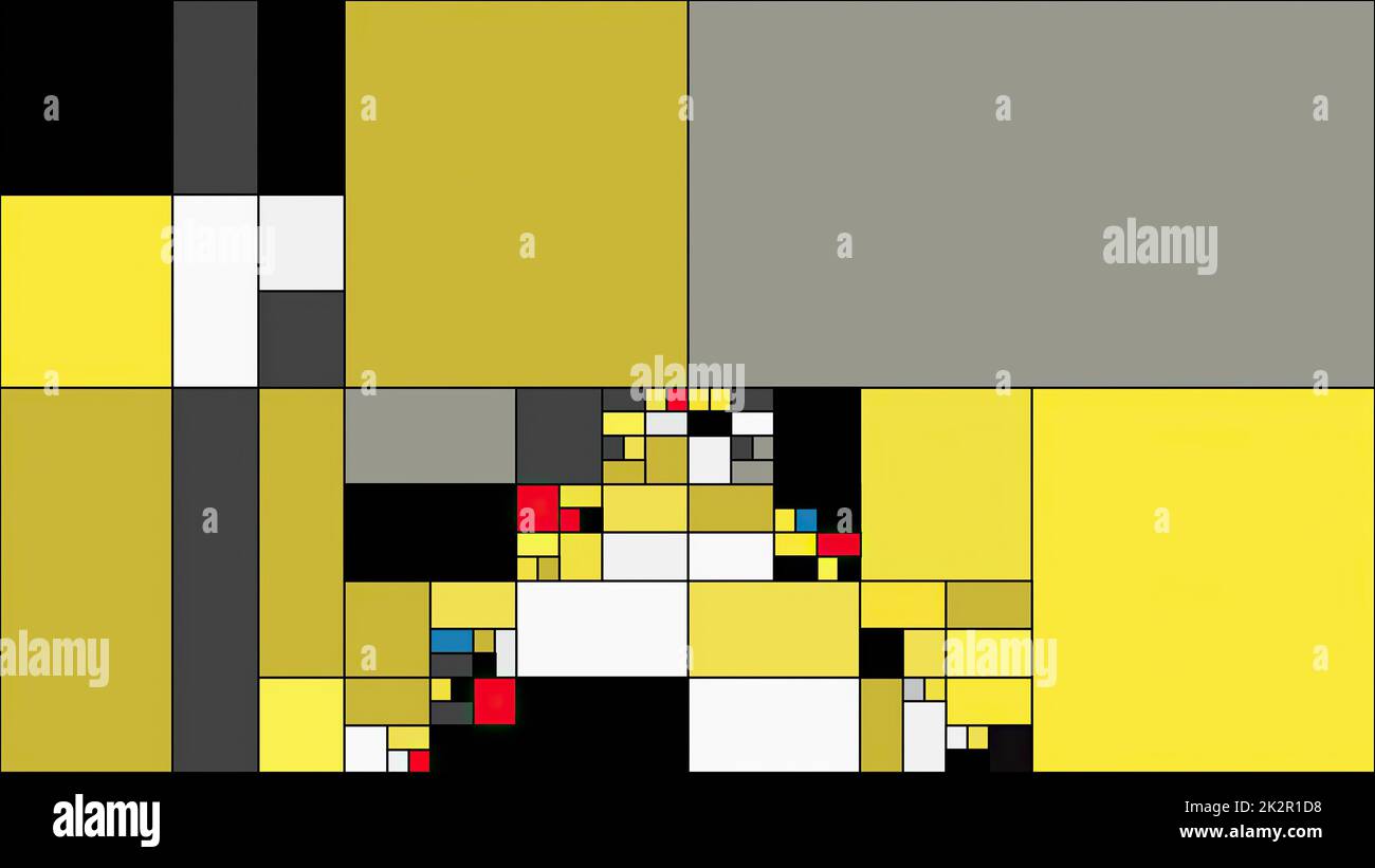 Colorful rectangles mondrian style art illustration Stock Photo - Alamy
