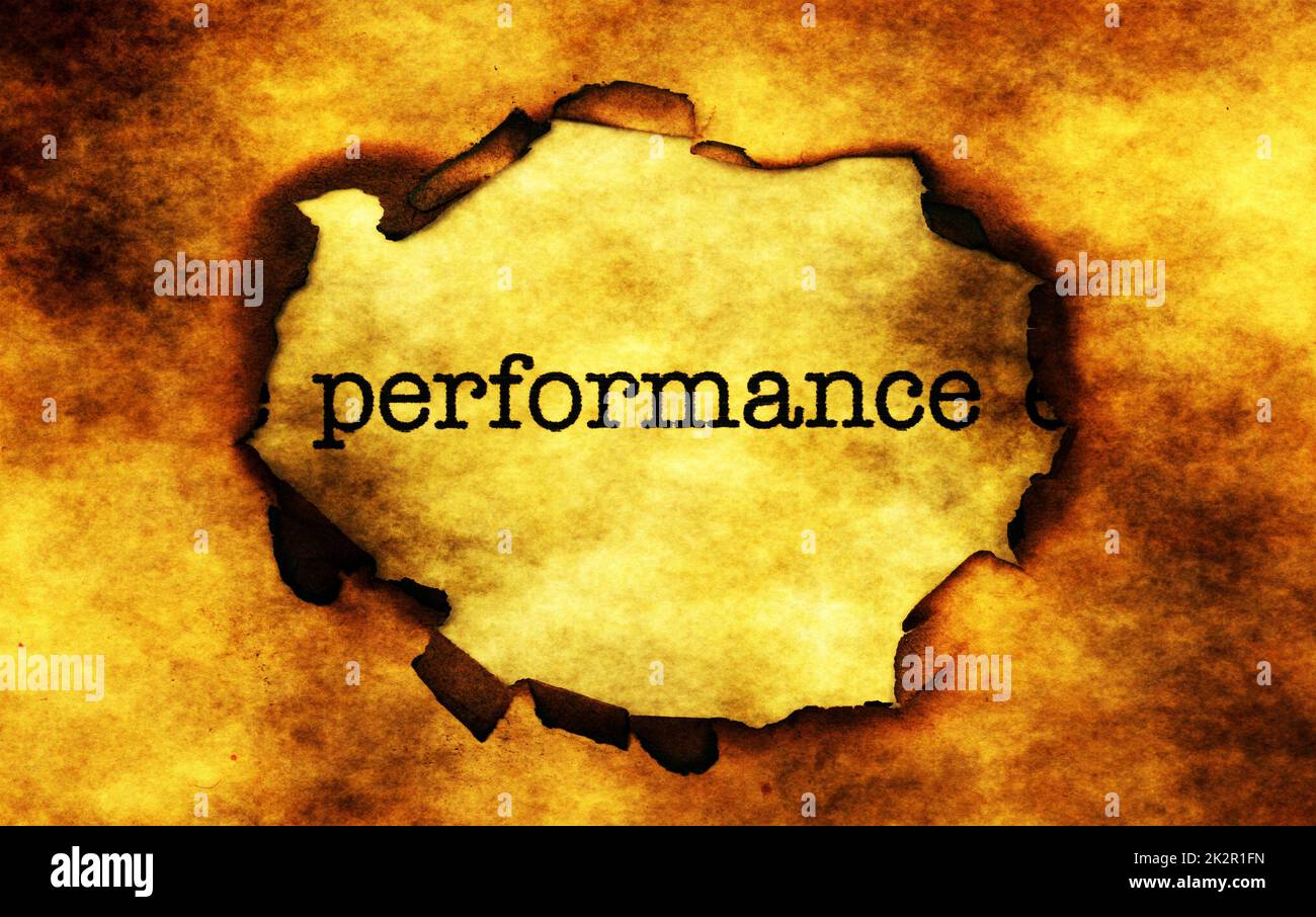 Performance text on paper hole Stock Photo - Alamy