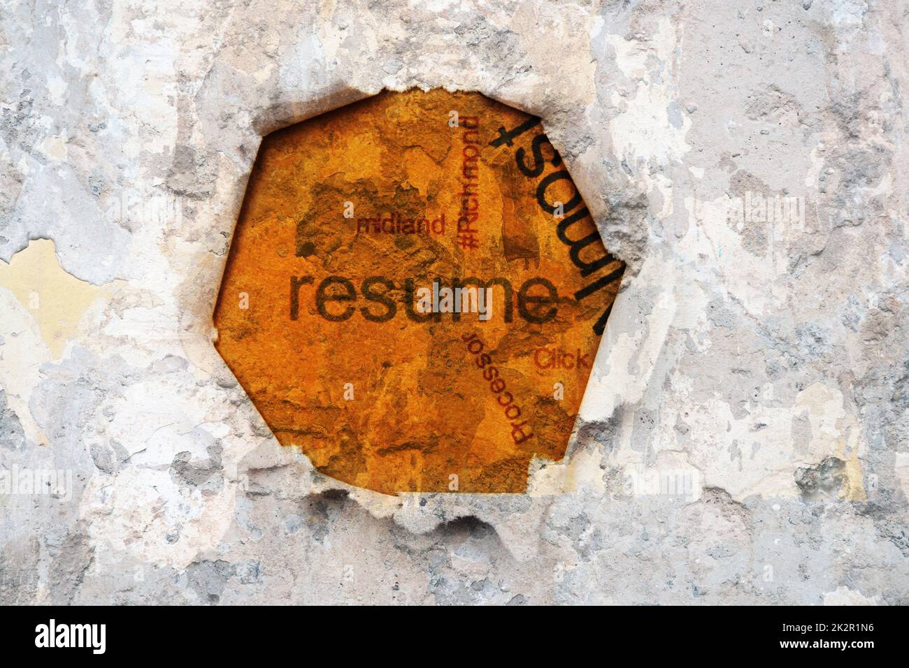Resume text on hole Stock Photo - Alamy