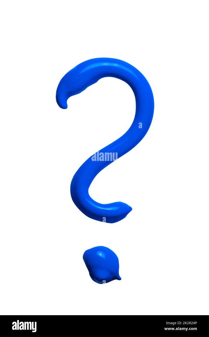 Color paste blue question mark Stock Photo - Alamy