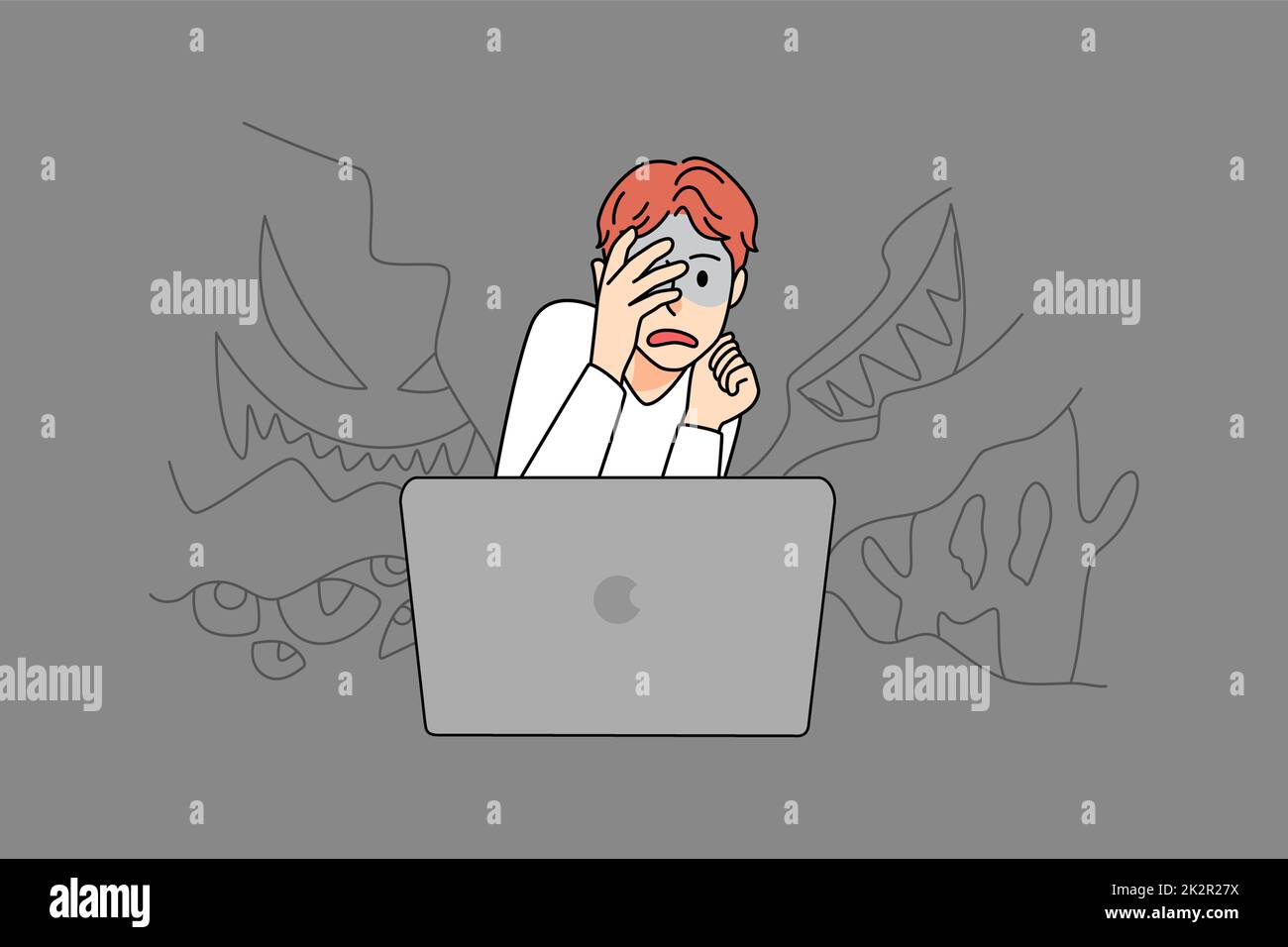 Children scared on computer hi-res stock photography and images - Alamy