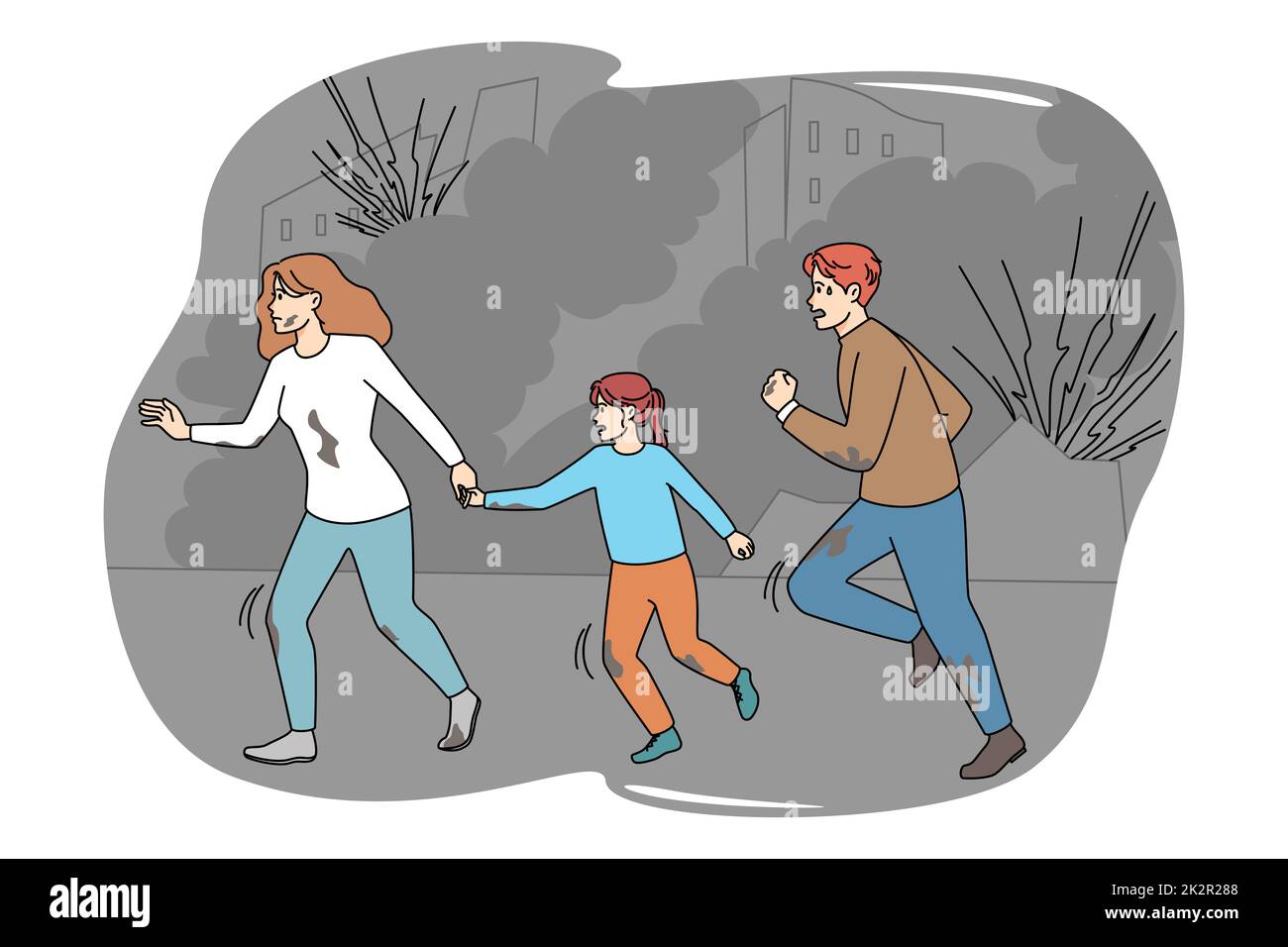 Children flee fire Cut Out Stock Images & Pictures - Alamy