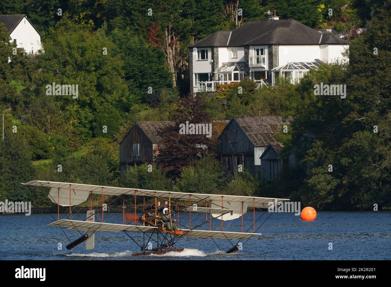 A replica of Waterbird, the UK's first successful seaplane and the only ...