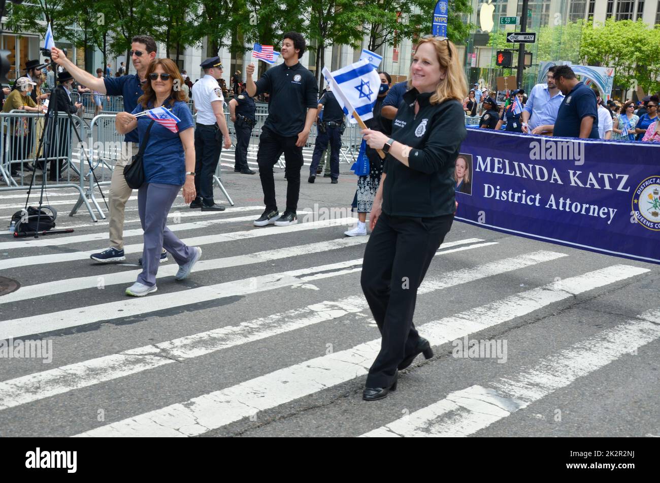 The annual Israel Day Parade along Fifth Avenue in New York City Stock ...