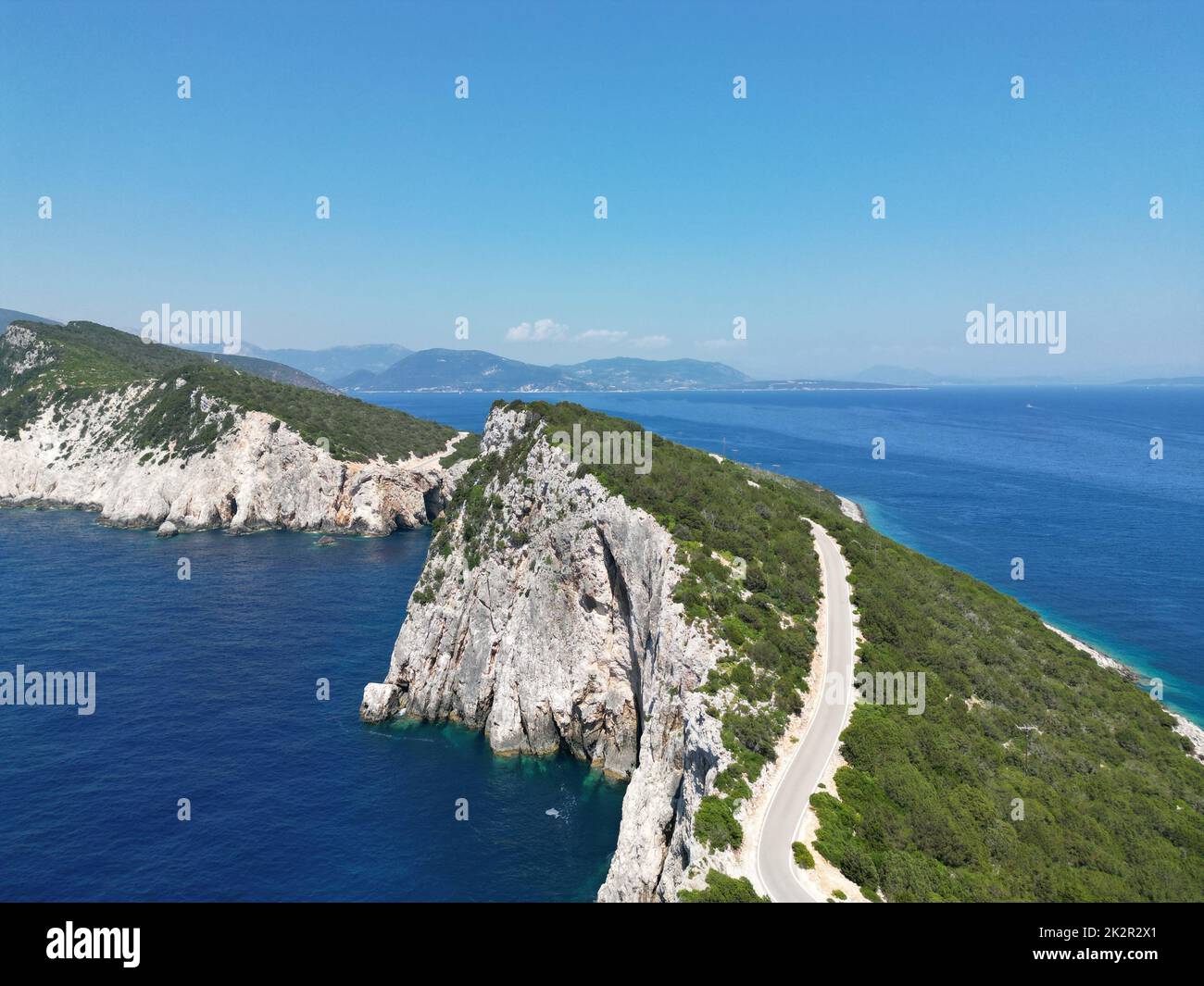 An aerial view of rocky cliffs in the ocean Stock Photo - Alamy