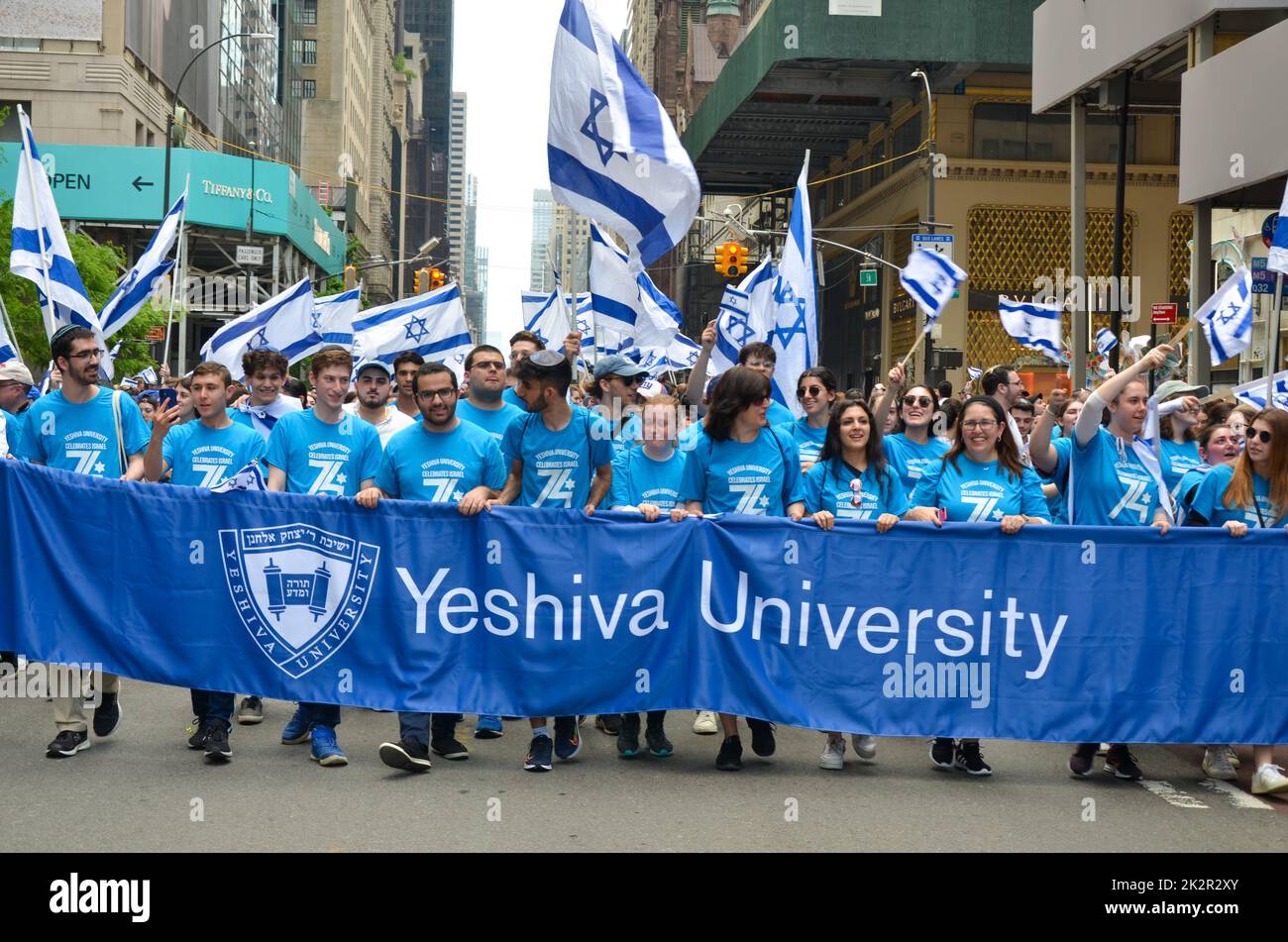 The annual Israel Day Parade along Fifth Avenue in New York City Stock ...