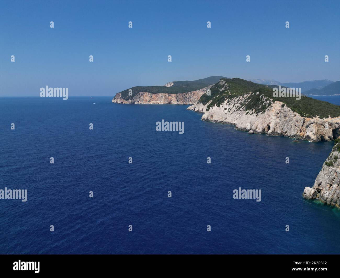 An aerial view of rocky cliffs in the ocean Stock Photo - Alamy