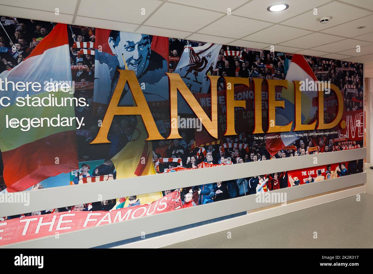 Inside Anfield on a Liverpool FC Stadium Tour Stock Photo - Alamy