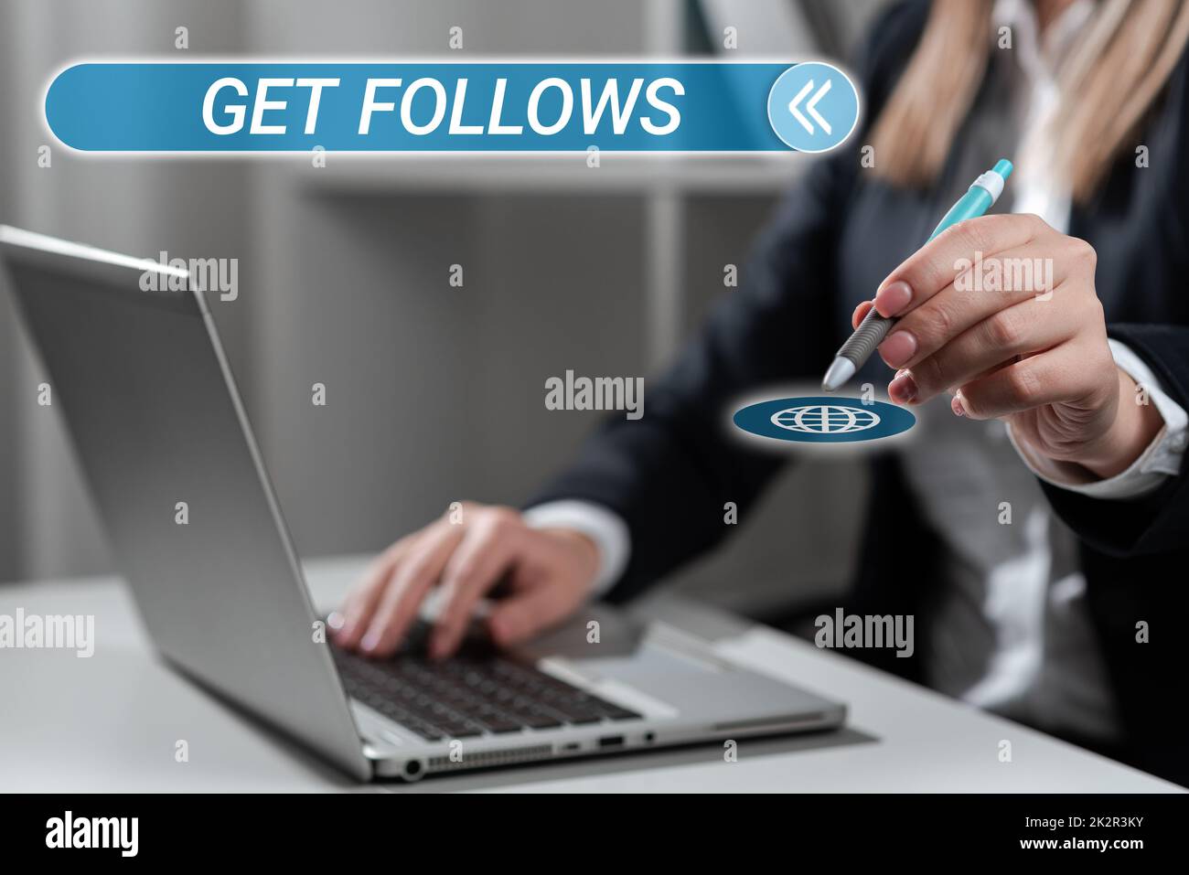 Conceptual caption Get Follows. Business concept person who imitates ... Conceptual caption Get Follows. Business concept person who imitates ...